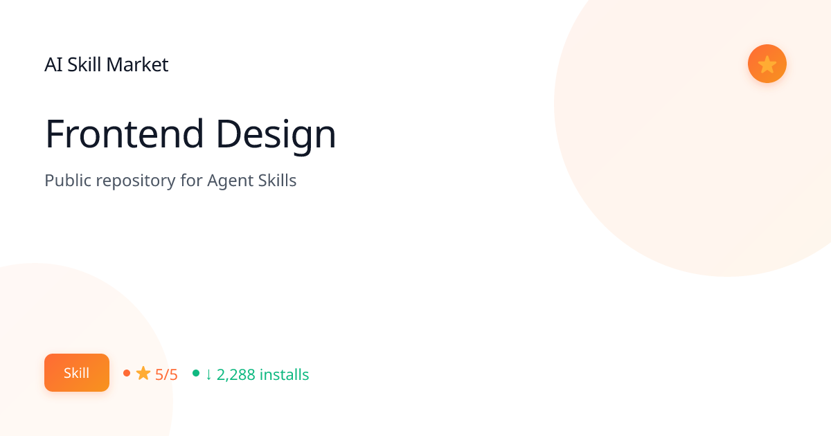 Frontend Design: Official for Claude Code | AI Skill Market | AI Skill ...