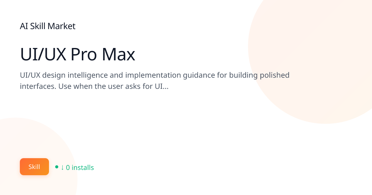UI/UX Pro Max: Creative & Media for Claude Code | AI Skill Market | AI ...